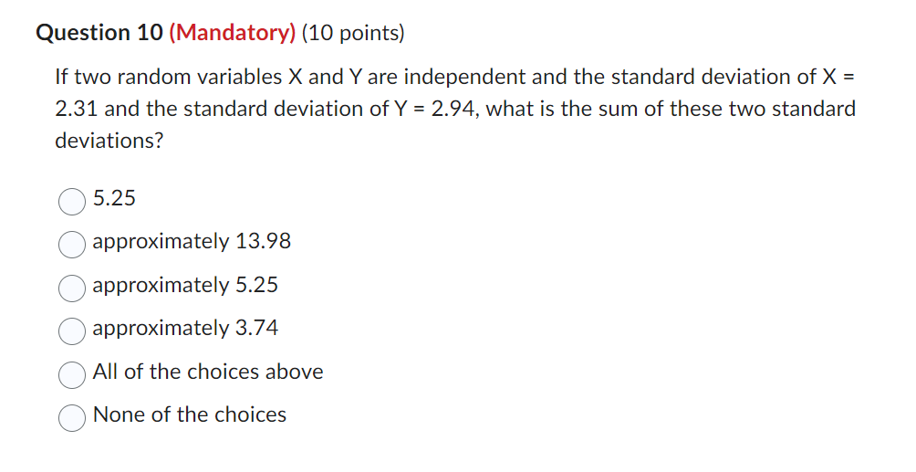 Solved If two random variables X and Y are independent and | Chegg.com