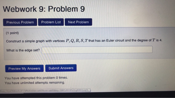 Solved Webwork 9: Problem 9 Previous Problem Problem List | Chegg.com