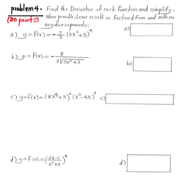 Solved (20 points) negative esponents: problem 4. Firid the | Chegg.com Solved (20 points) negative esponents: problem 4. Firid the | Chegg.com