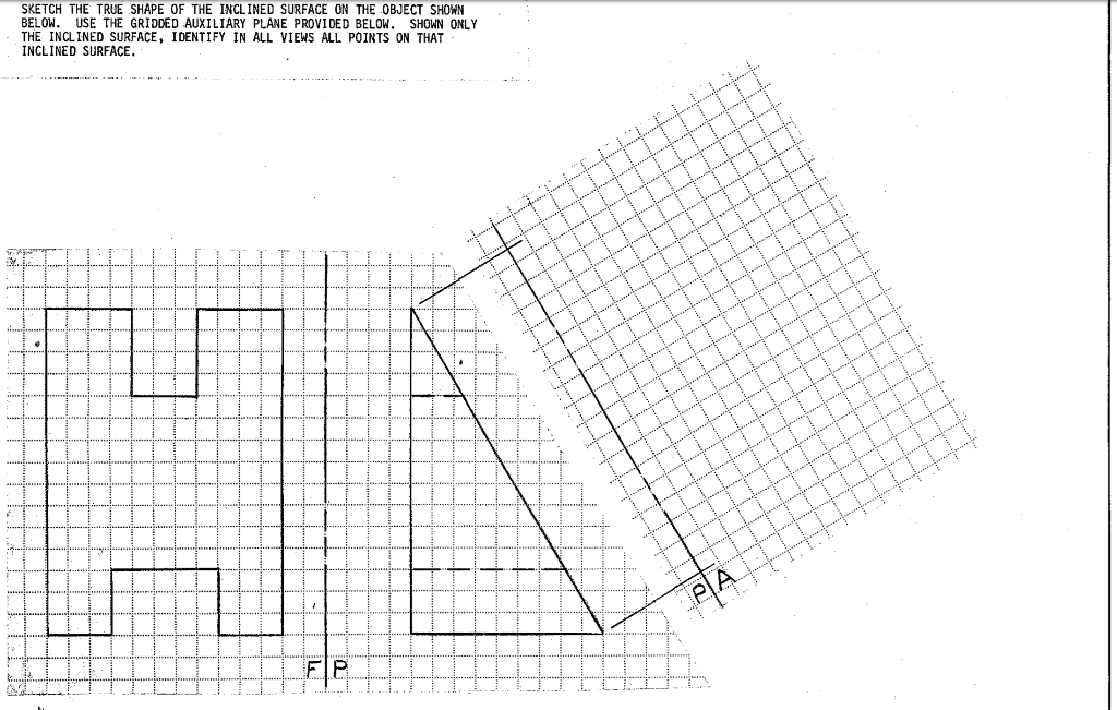 Solved SKETCH THE TRUE SHAPE OF THE INCLINED SURFACE ON THE | Chegg.com
