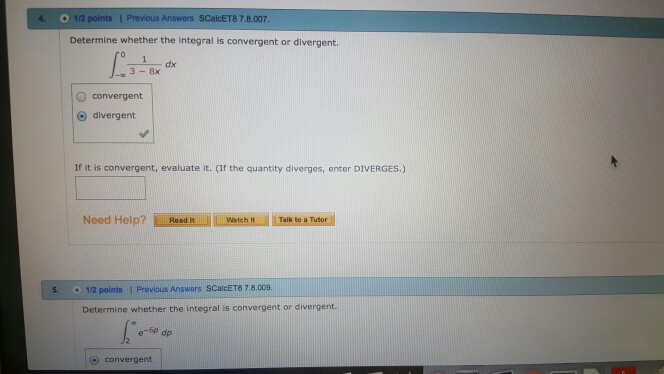 Solved 4 O 12 points 1 Previous Answers SCalcET8 7.8.007 | Chegg.com