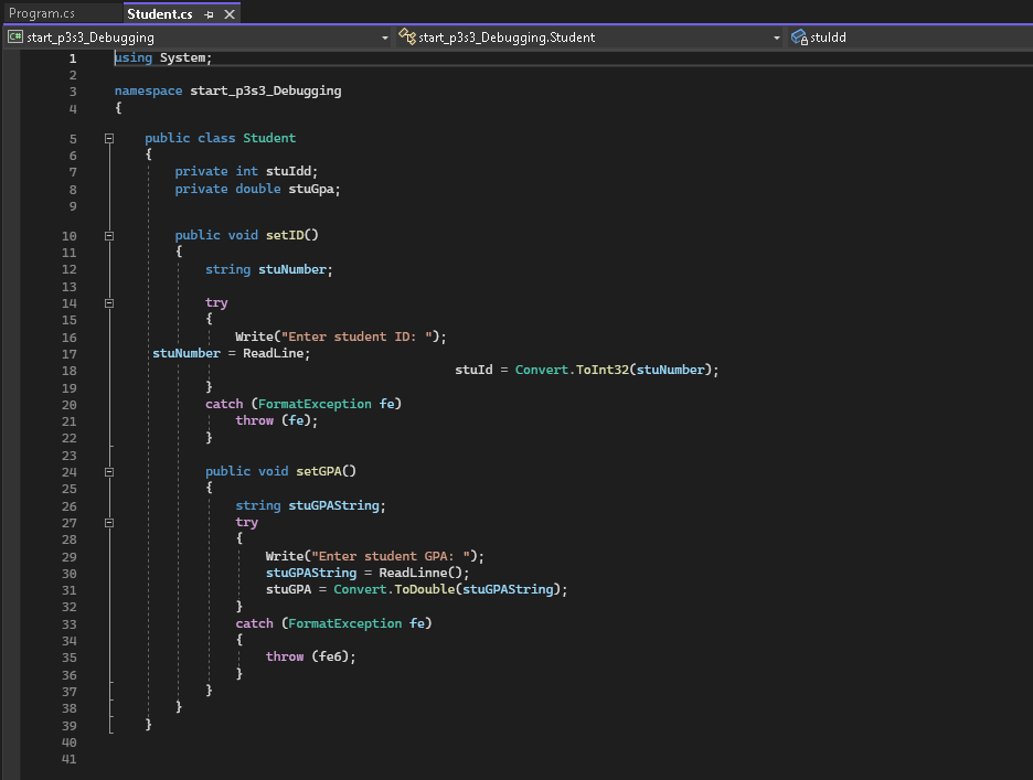 Solved It contains two classes, Program.cs and Student.cs, | Chegg.com