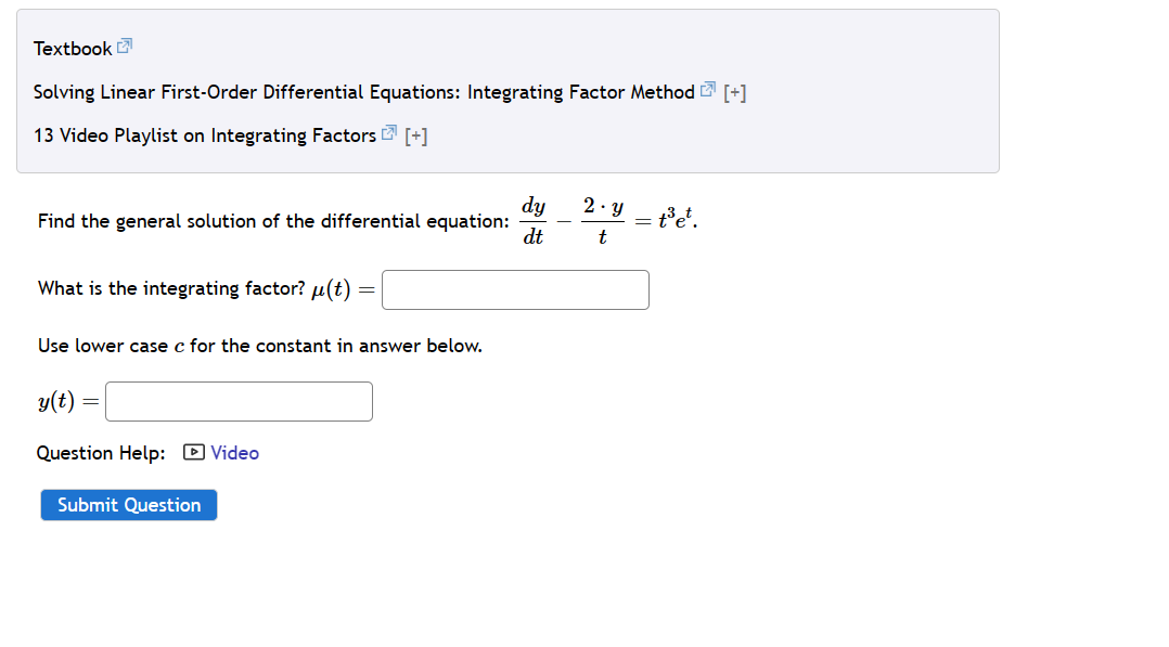 Solved Solving Linear First-Order Differential Equations: | Chegg.com