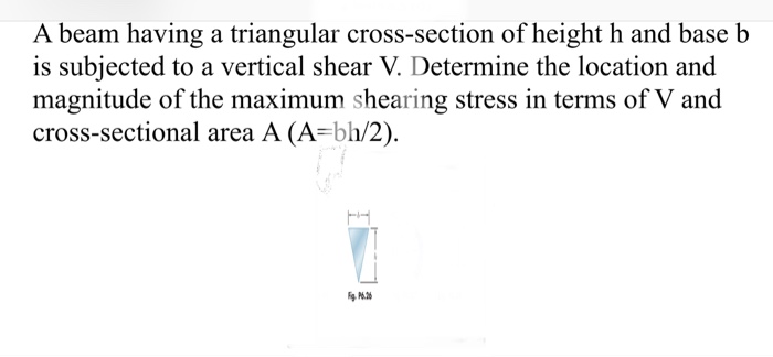 Solved A beam having a triangular cross-section of height h | Chegg.com
