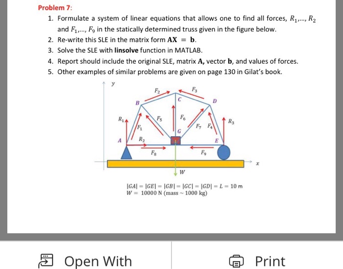 Solved Problem 7 1. Formulate a system of linear equations | Chegg.com