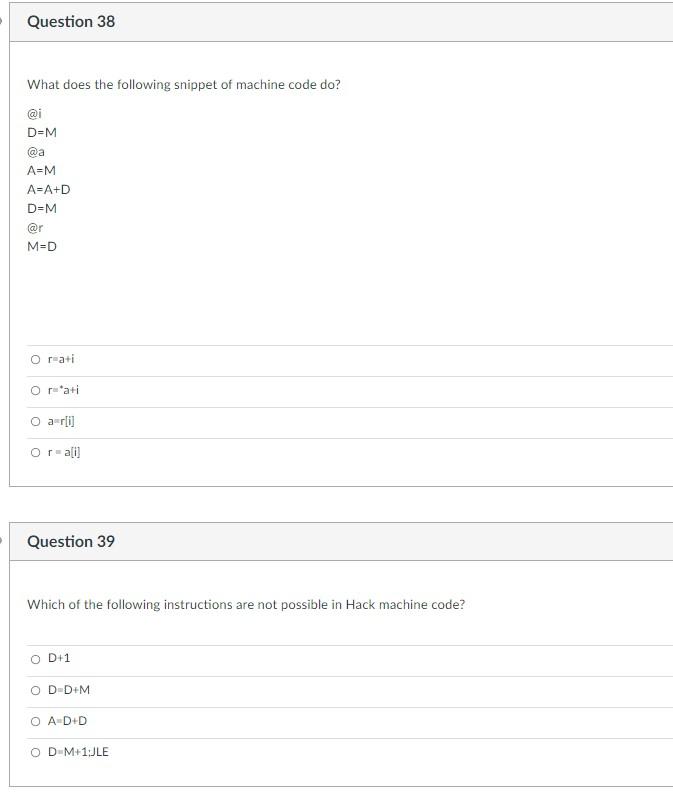 Solved Question 38 What does the following snippet of | Chegg.com