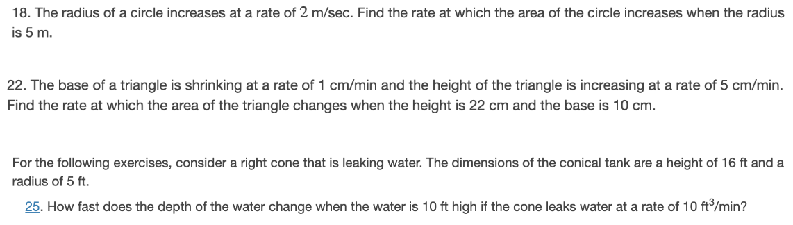 Solved 18. The radius of a circle increases at a rate of 2 | Chegg.com