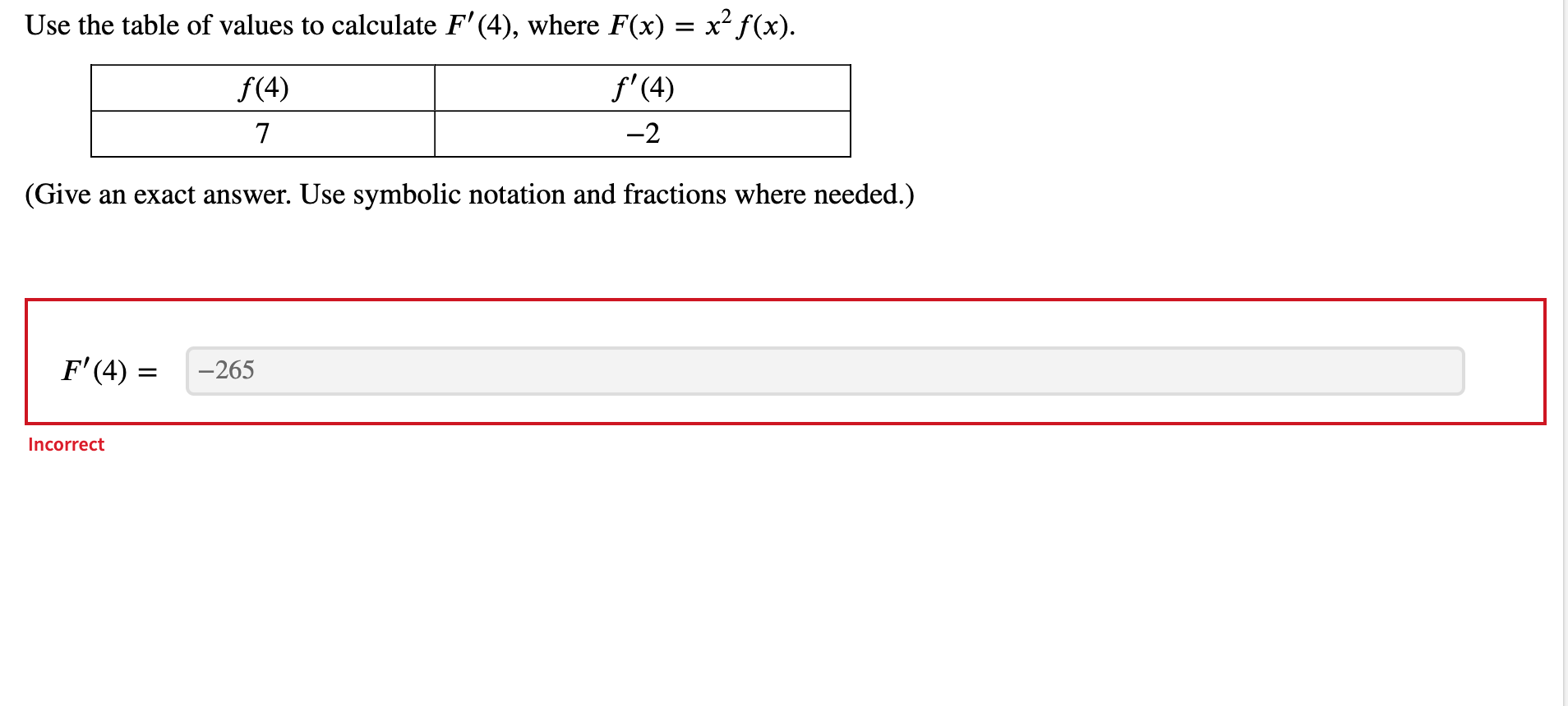 Solved Use the table of values to calculate F′(4), where | Chegg.com