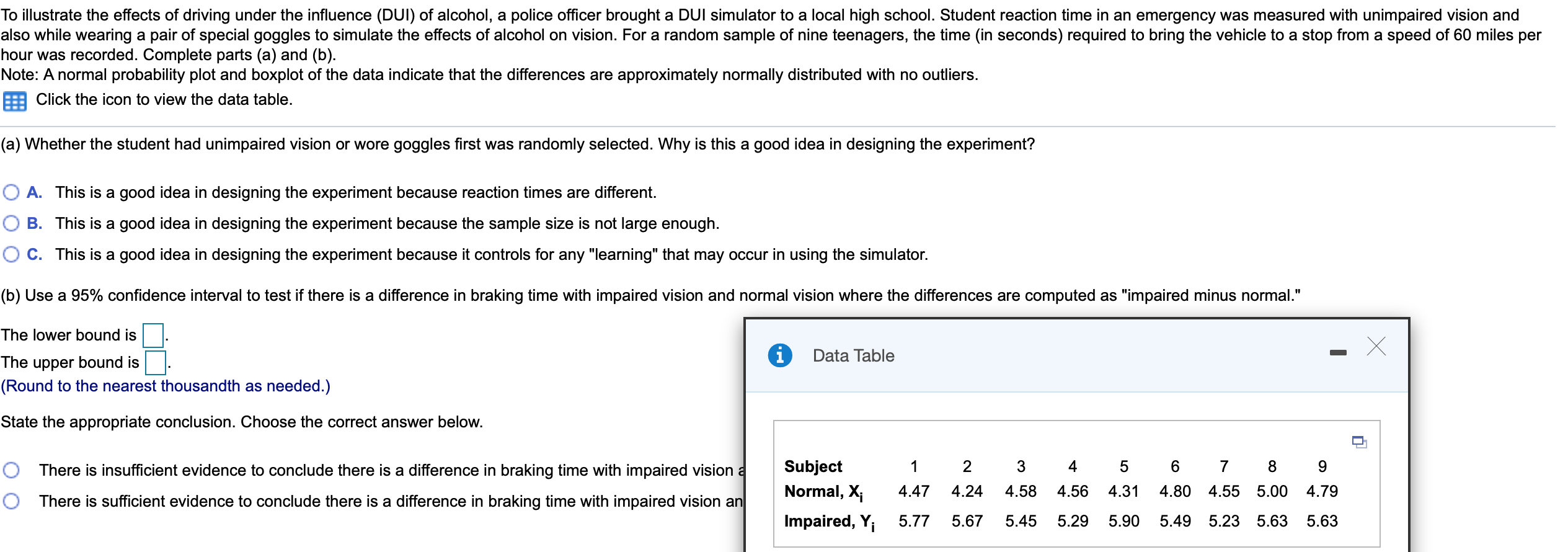 Solved To illustrate the effects of driving under the | Chegg.com