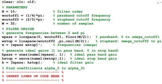 (Digital Filter Design) The gain of a class of | Chegg.com