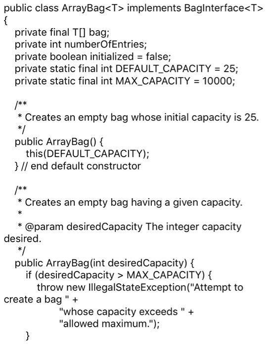 Solved Exercise 1 Arraybag Attached Files Srczip1966 Kb 