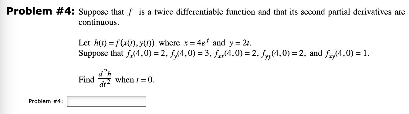 Solved Problem #4: Suppose that f is a twice differentiable | Chegg.com