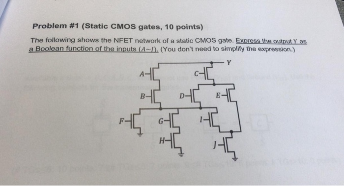 Solved Problem #1 (Static CMOS gates, 10 points) The | Chegg.com