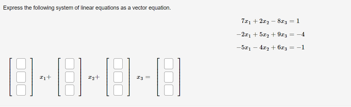 Solved Express the following system of linear equations as a | Chegg.com
