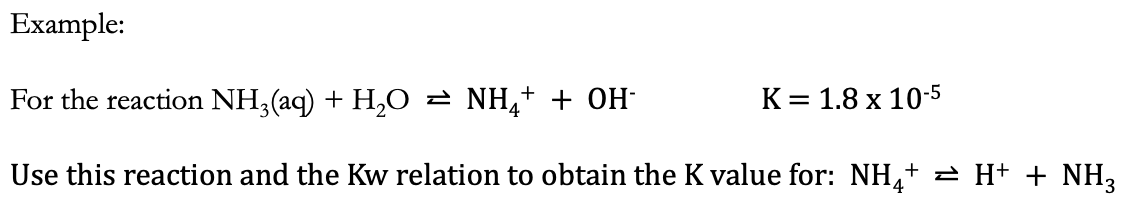 Solved Example: + For the reaction NH3(aq) + H20 = NH4+ + | Chegg.com