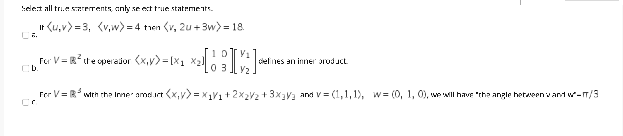 Solved Select all true statements, only select true | Chegg.com