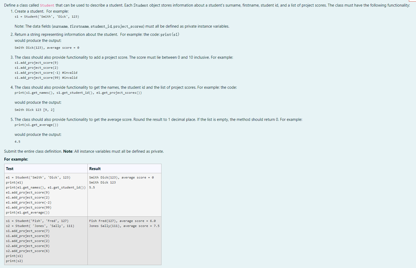 Solved Define a class called student that can be used to | Chegg.com