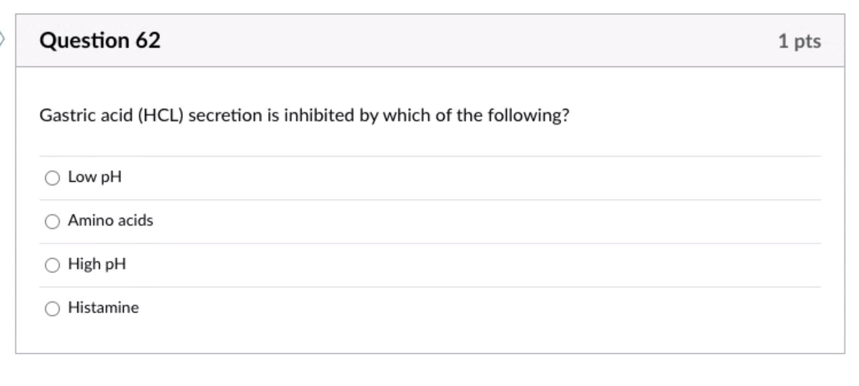 Solved Gastric acid (HCL) secretion is inhibited by which of | Chegg.com