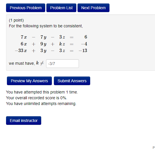 Solved Previous Problem Problem List Next Problem (1 point) | Chegg.com