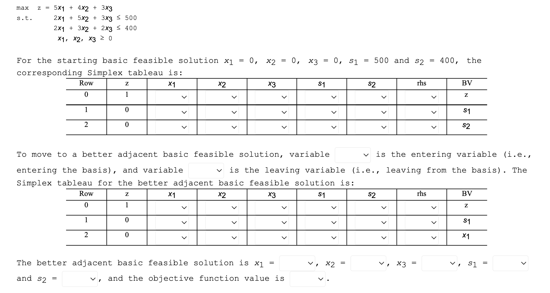 Solved maxz= s.t. | Chegg.com