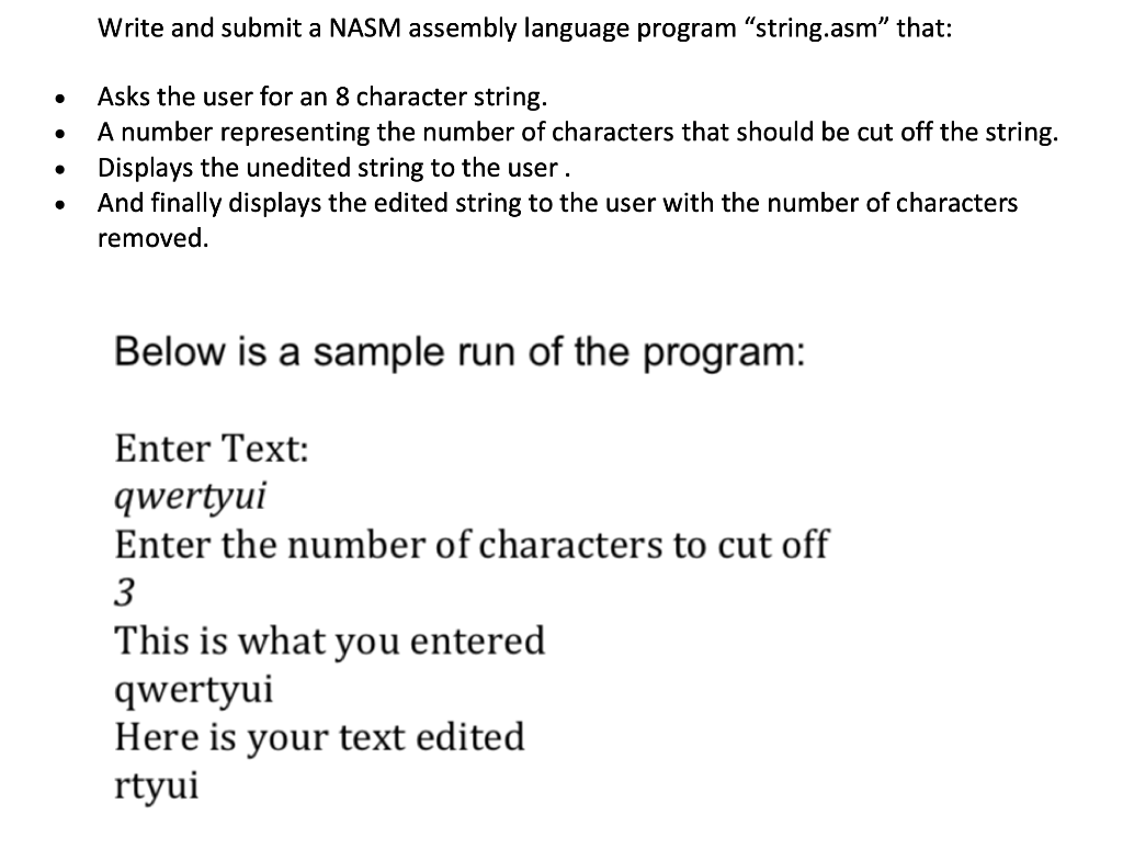 Write And Submit A Nasm Assembly Language Program 