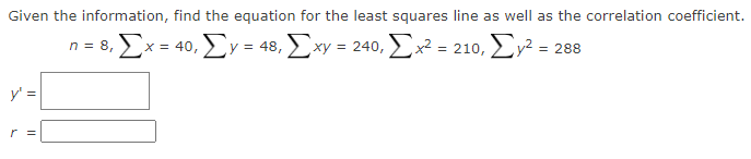 Solved Given the information, find the equation for the | Chegg.com
