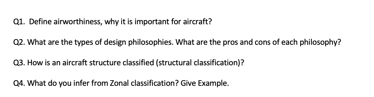 Solved #Q1.Define airworthiness, why it is important for | Chegg.com