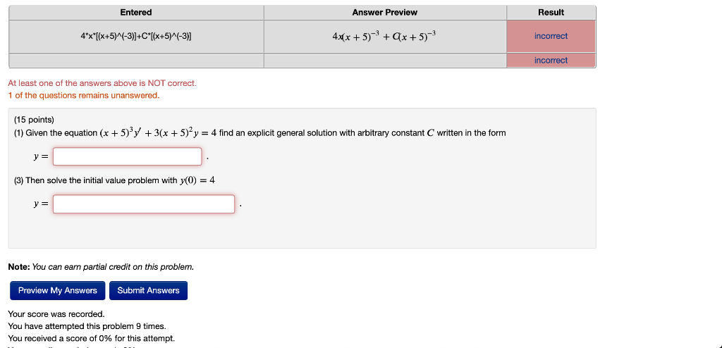 Solved Entered Answer Preview Result | Chegg.com
