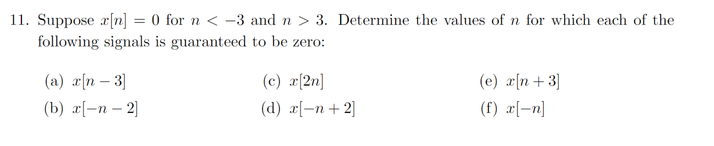 Solved 1. Suppose x[n]=0 for n 3. Determine the | Chegg.com