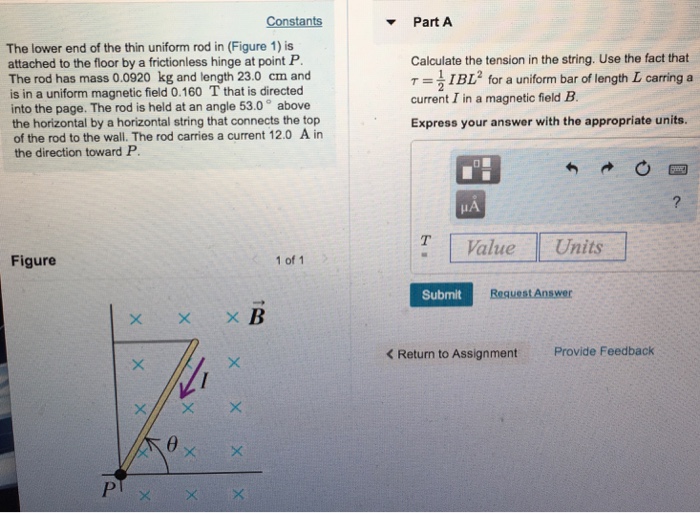 Solved Part A The lower end of the thin uniform rod in | Chegg.com
