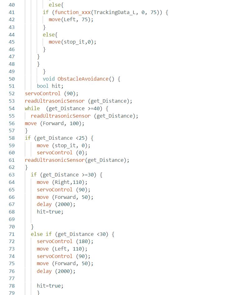 Solved I have written code for a line follower and obstacle | Chegg.com