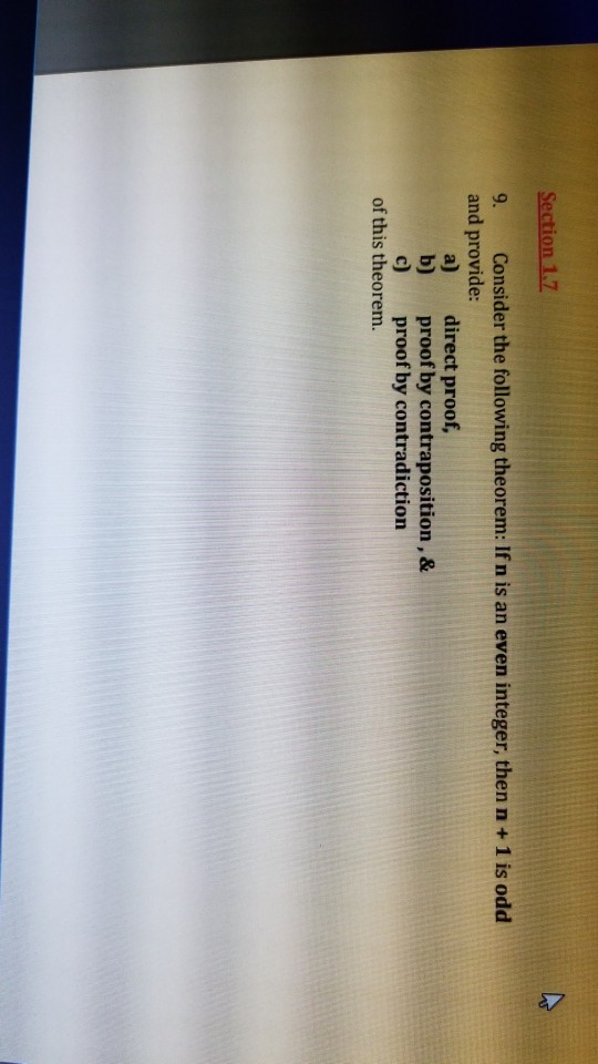 Solved 9. Consider the following theorem: If n is an even | Chegg.com