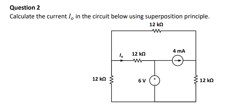 Solved Calculate the current Io in the circuit below using | Chegg.com
