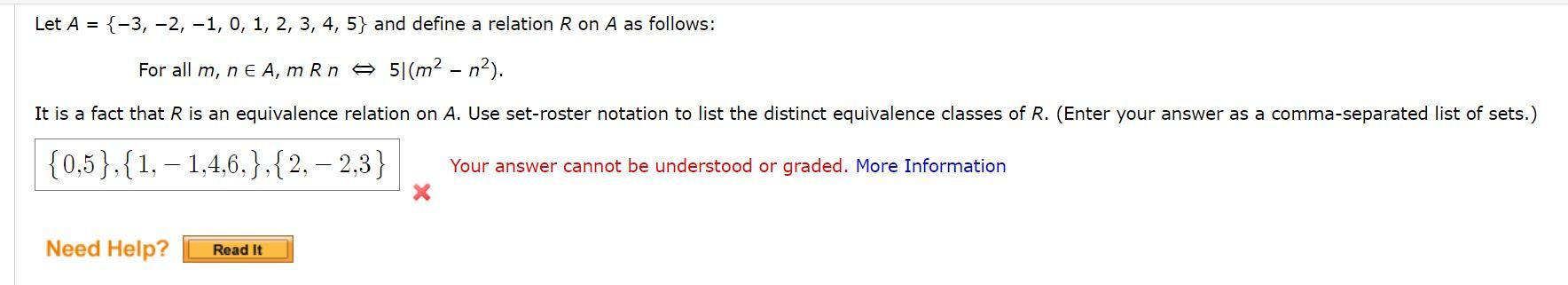 Solved Let A={−3,−2,−1,0,1,2,3,4,5} and define a relation R | Chegg.com