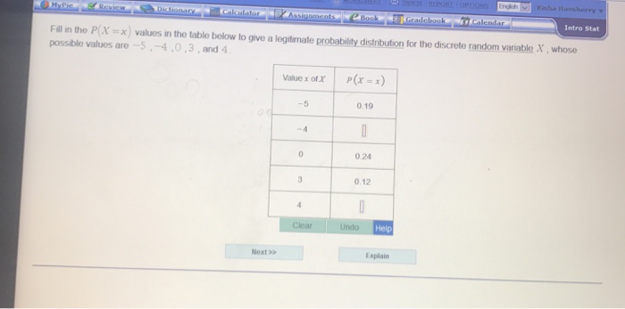 Solved Fill in the P(X = x) values in the table below to | Chegg.com