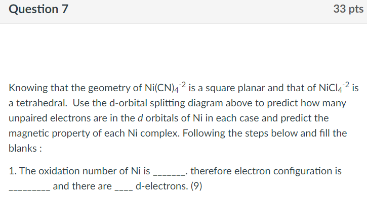Question 7 33 pts Knowing that the geometry of | Chegg.com