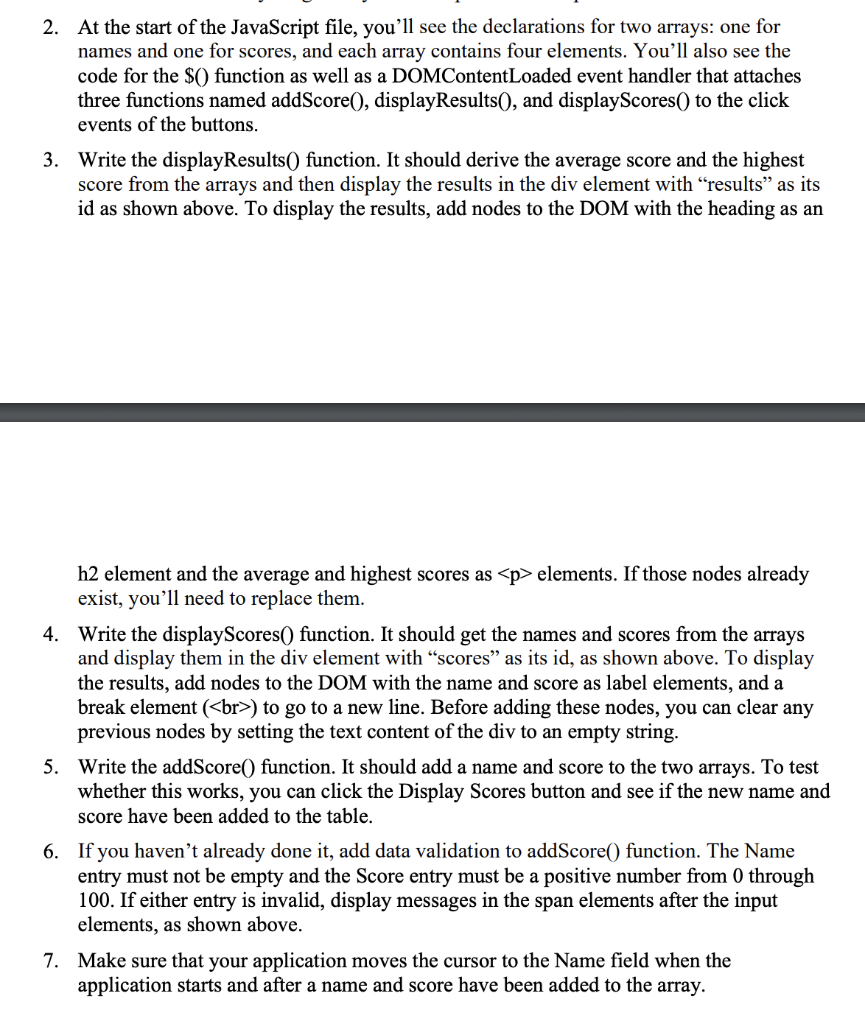 Solved Assn#32 Use a Test Score array In this exercise, | Chegg.com
