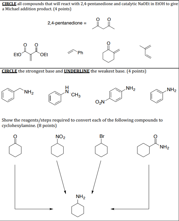CIRCLE all compounds that will react with | Chegg.com