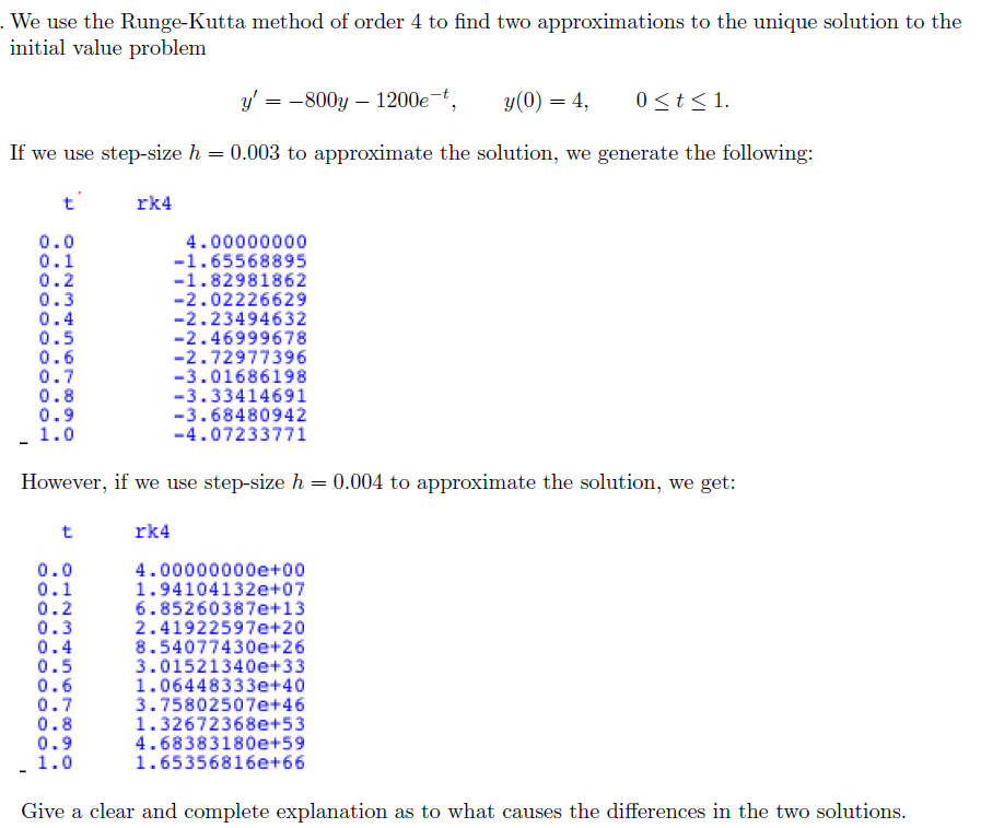 Solved . We use the Runge-Kutta method of order 4 to find | Chegg.com