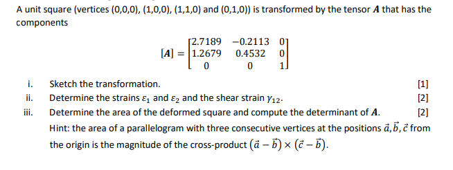 Solved A unit square (vertices (0,0,0),(1,0,0),(1,1,0) and | Chegg.com