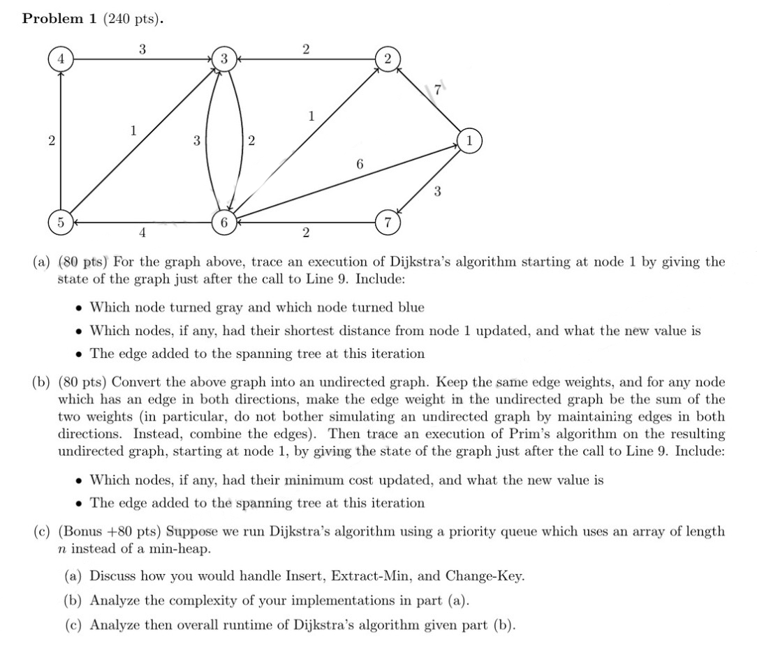 Solved Problem 1 (240 pts). 4 5 2 1 N 6 2 3 3 4 (a) (80 pts) | Chegg.com
