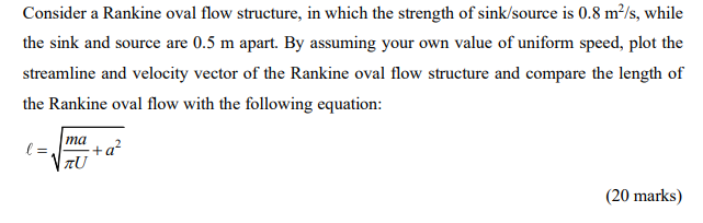 Consider a Rankine oval flow structure, in which the | Chegg.com