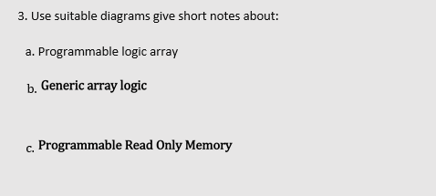 Solved 3. Use suitable diagrams give short notes about: a. | Chegg.com