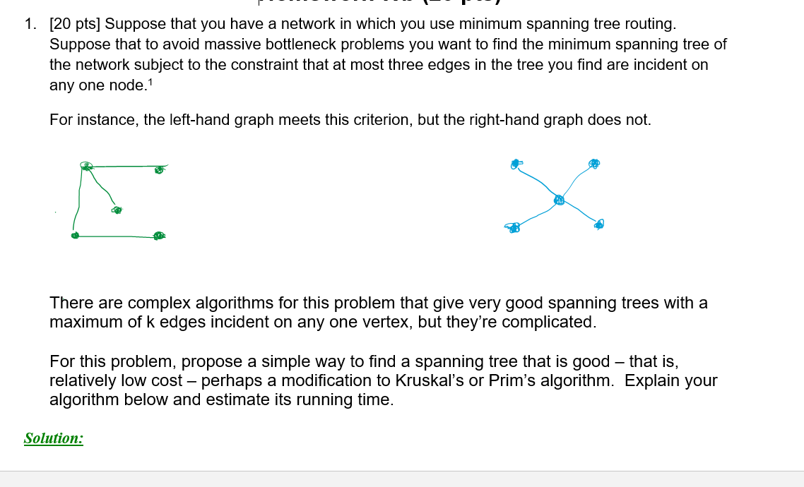 Solved 1. [20 pts] Suppose that you have a network in which | Chegg.com
