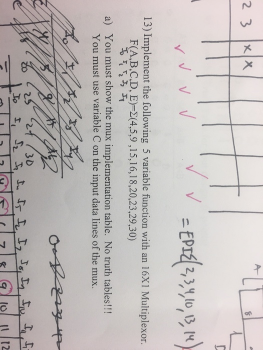Solved Implement the following 5 variable function with an | Chegg.com