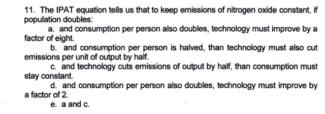 Solved 11. The IPAT equation tells us that to keep emissions | Chegg.com