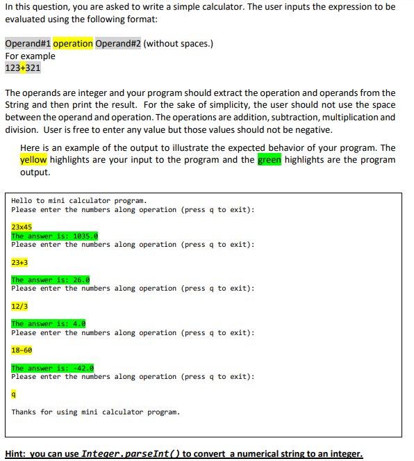 Solved In this question, you are asked to write a simple | Chegg.com