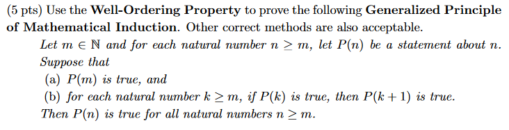 Solved (5 pts) Use the well-Ordering Property to prove the | Chegg.com