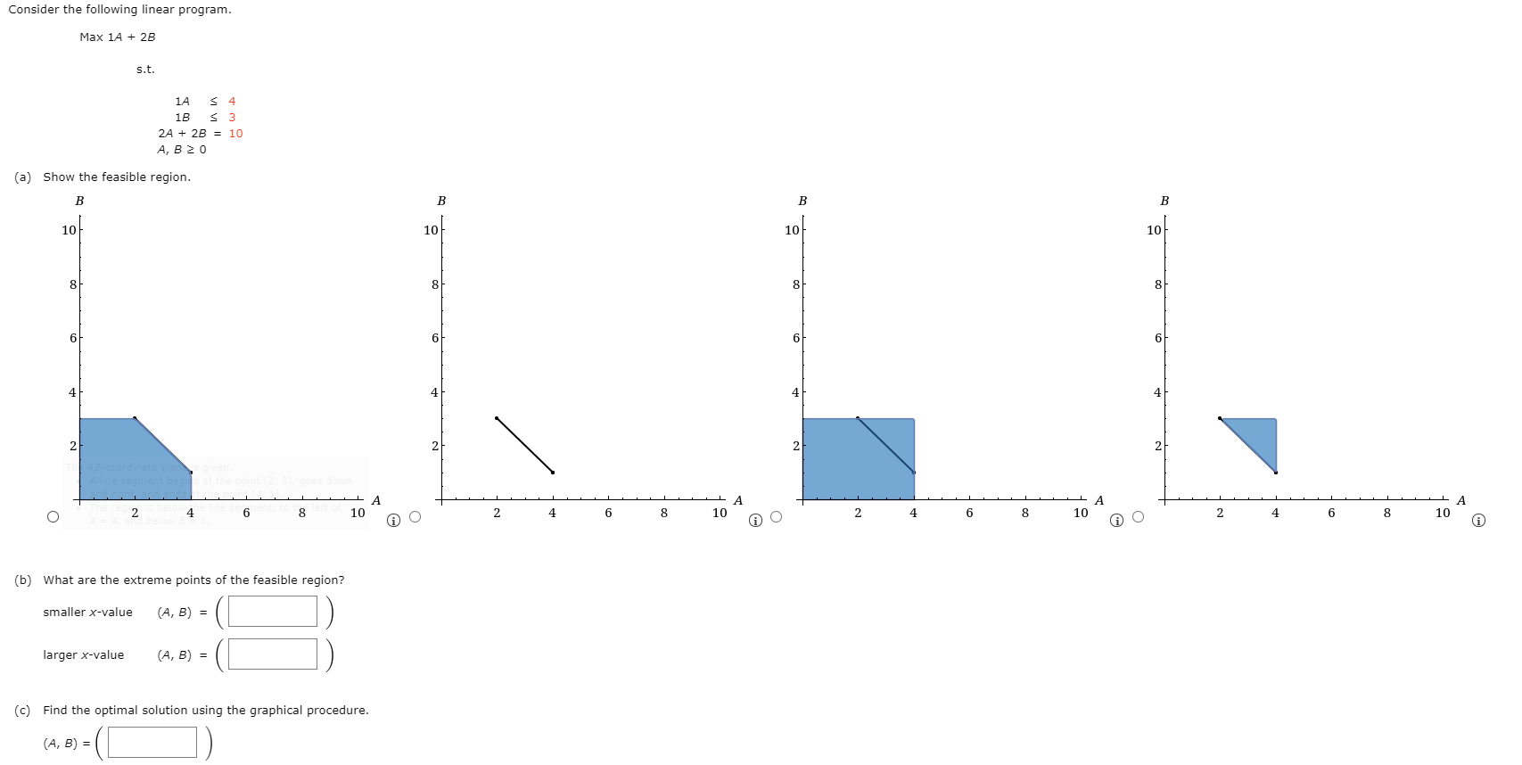 Solved Consider the following linear program. Max 1A + 2B | Chegg.com