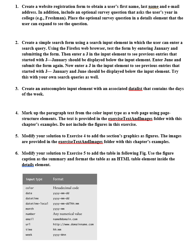 Solved 1. Create a website registration form to obtain a | Chegg.com